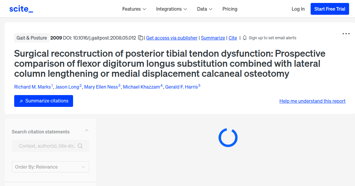 Surgical reconstruction of posterior tibial tendon dysfunction ...