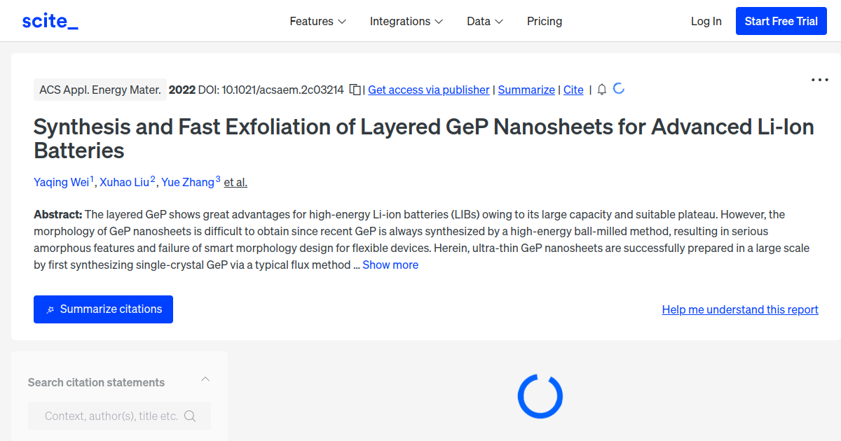 Synthesis and Fast Exfoliation of Layered GeP Nanosheets for Advanced ...
