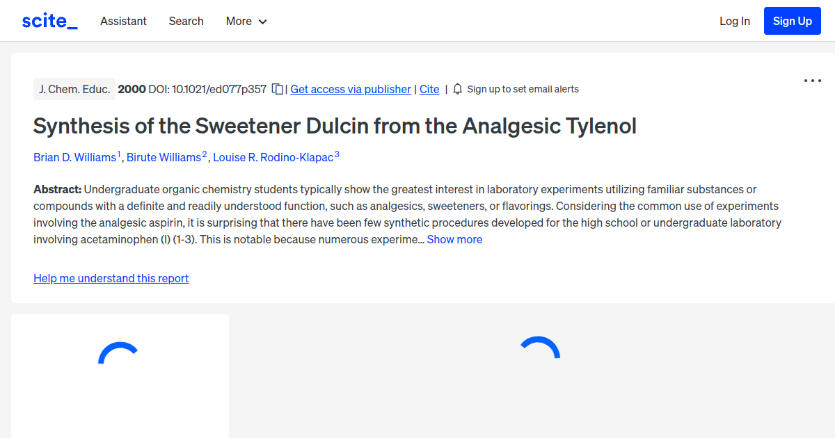 Synthesis of the Sweetener Dulcin from the Analgesic Tylenol