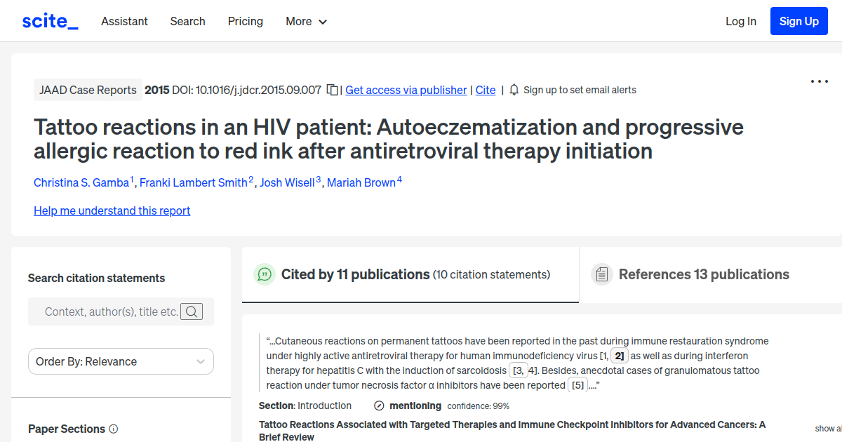 Tattoo reactions in an HIV patient: Autoeczematization and progressive ...