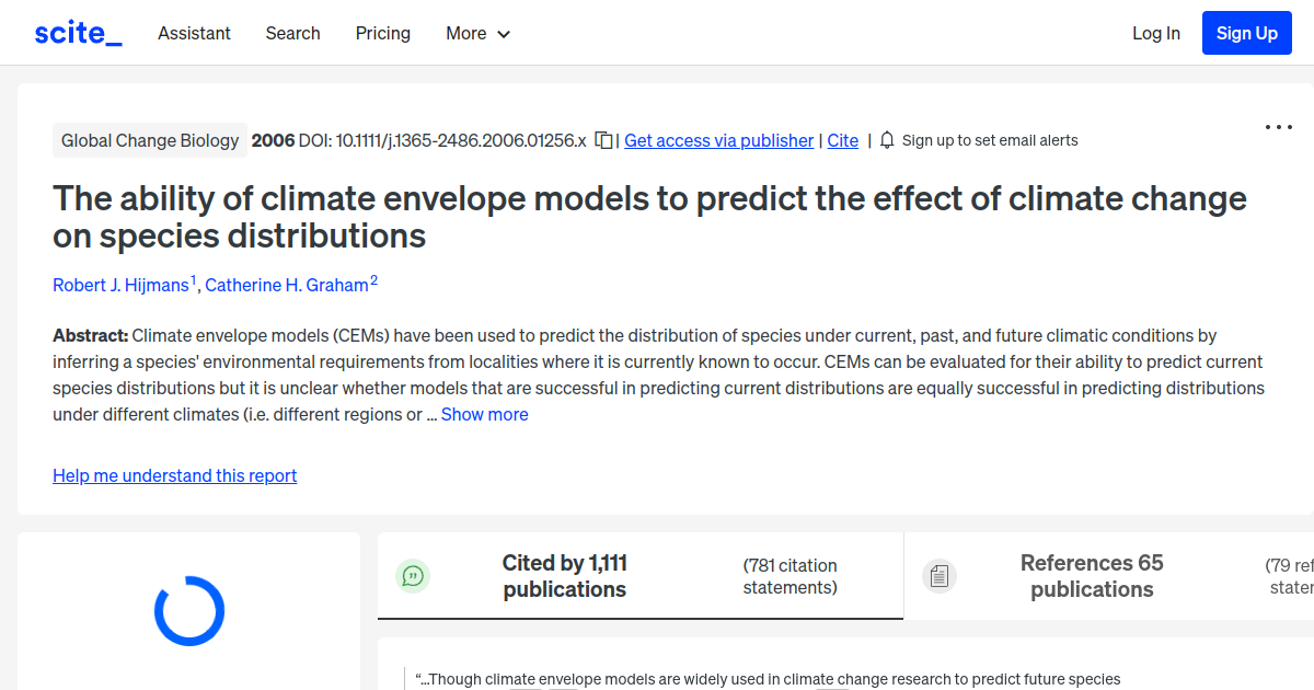 The ability of climate envelope models to predict the effect of climate ...