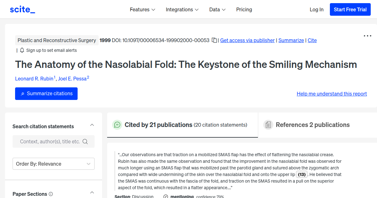 The Anatomy of the Nasolabial Fold: The Keystone of the Smiling Mechanism
