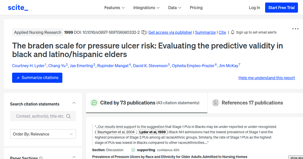 The braden scale for pressure ulcer risk: Evaluating the predictive ...
