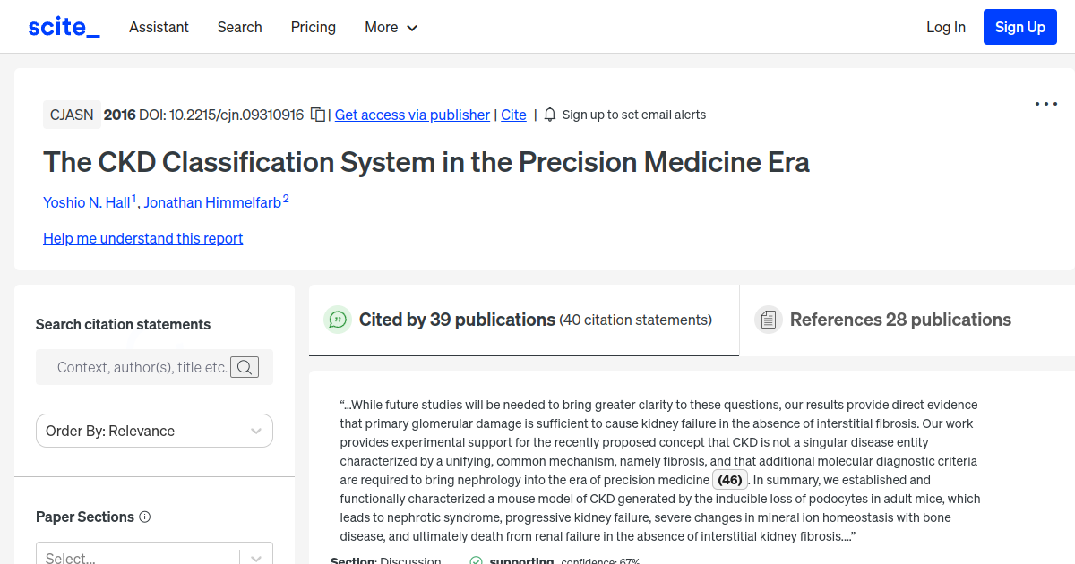 The CKD Classification System in the Precision Medicine Era - [scite ...