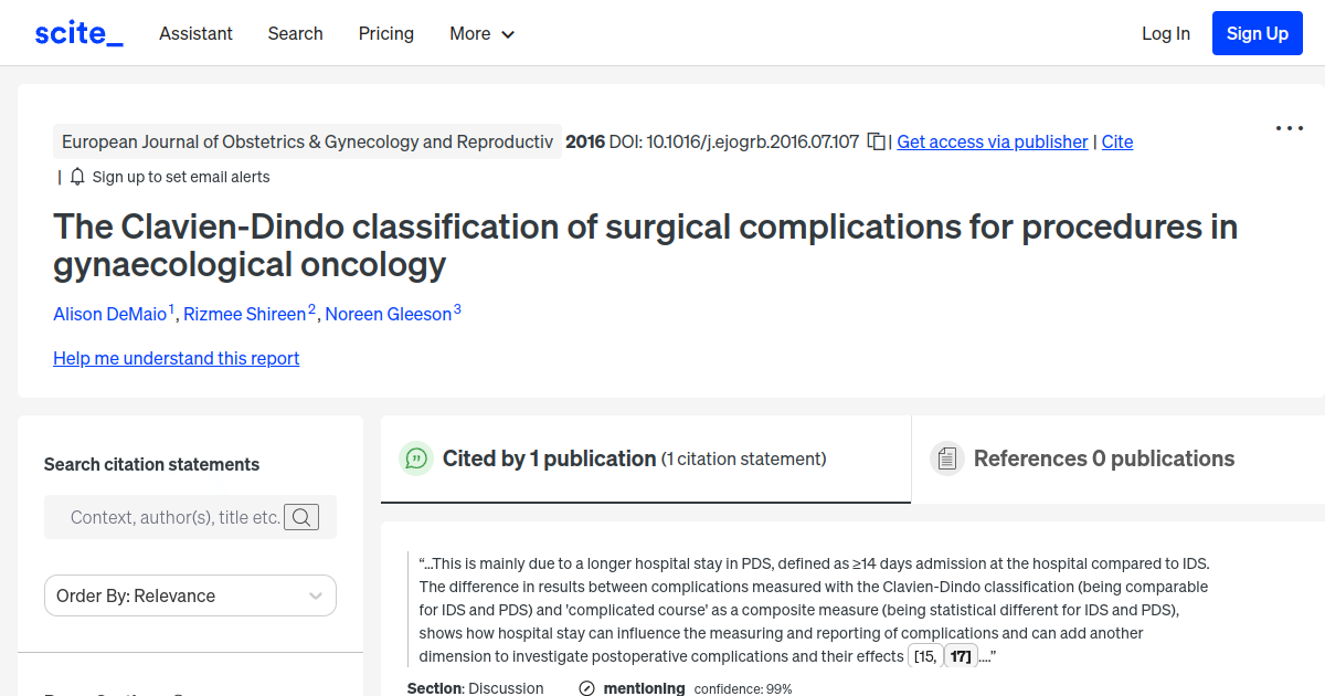 The Clavien-Dindo classification of surgical complications for ...