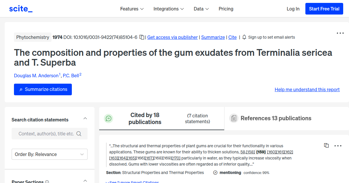 [citation report] The composition and properties of the gum exudates ...
