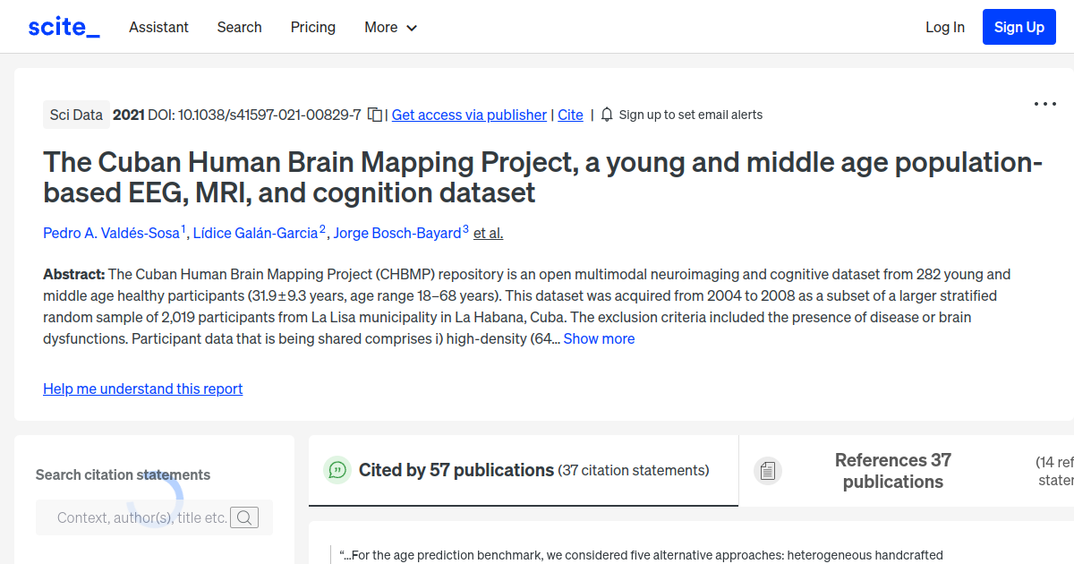 The Cuban Human Brain Mapping Project, a young and middle age ...