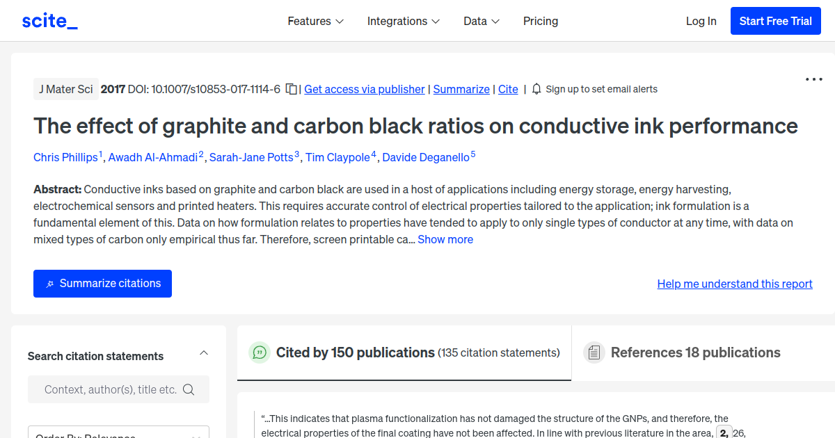 The effect of graphite and carbon black ratios on conductive ink ...