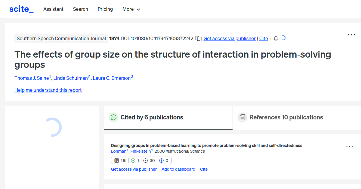 The effects of group size on the structure of interaction in problem ...
