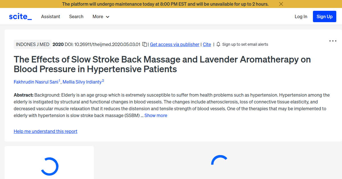 The Effects of Slow Stroke Back Massage and Lavender Aromatherapy on ...