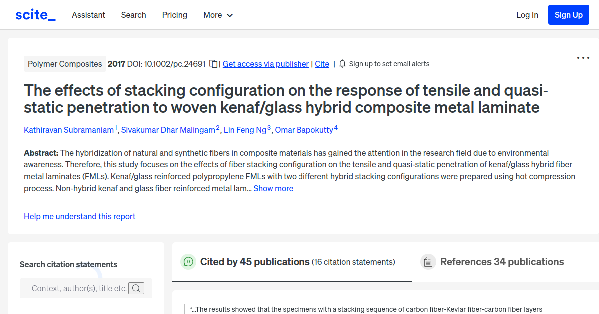 The effects of stacking configuration on the response of tensile and ...