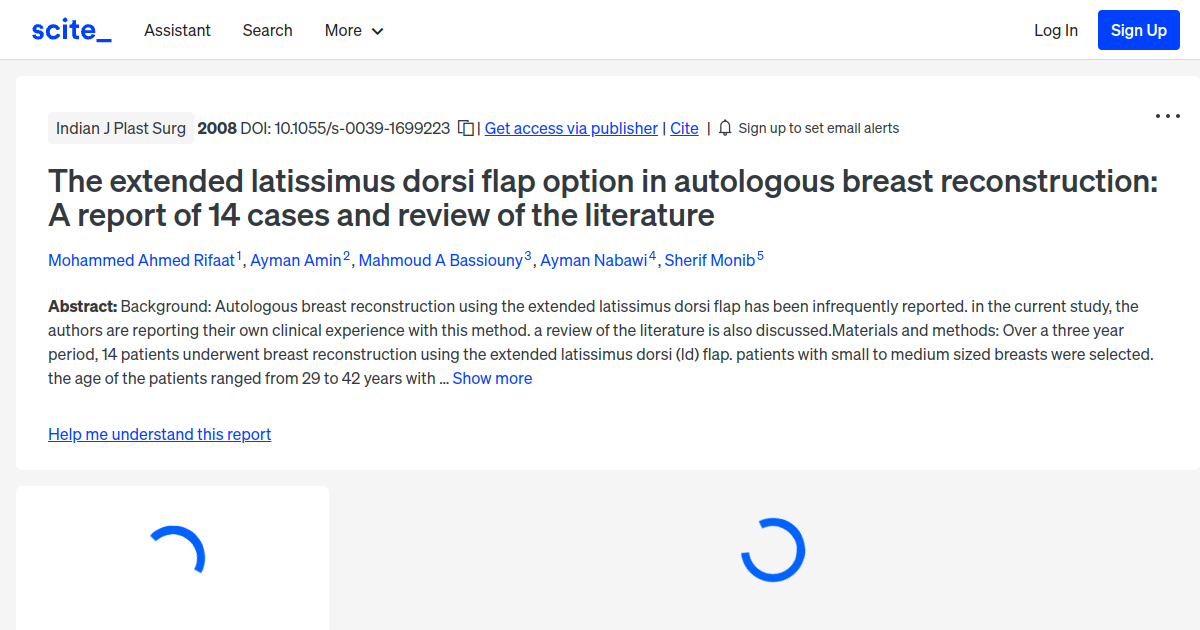 The extended latissimus dorsi flap option in autologous breast ...