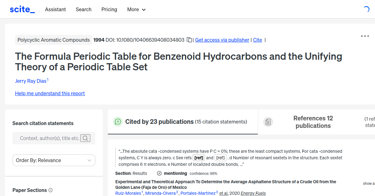 The Formula Periodic Table for Benzenoid Hydrocarbons and the Unifying ...