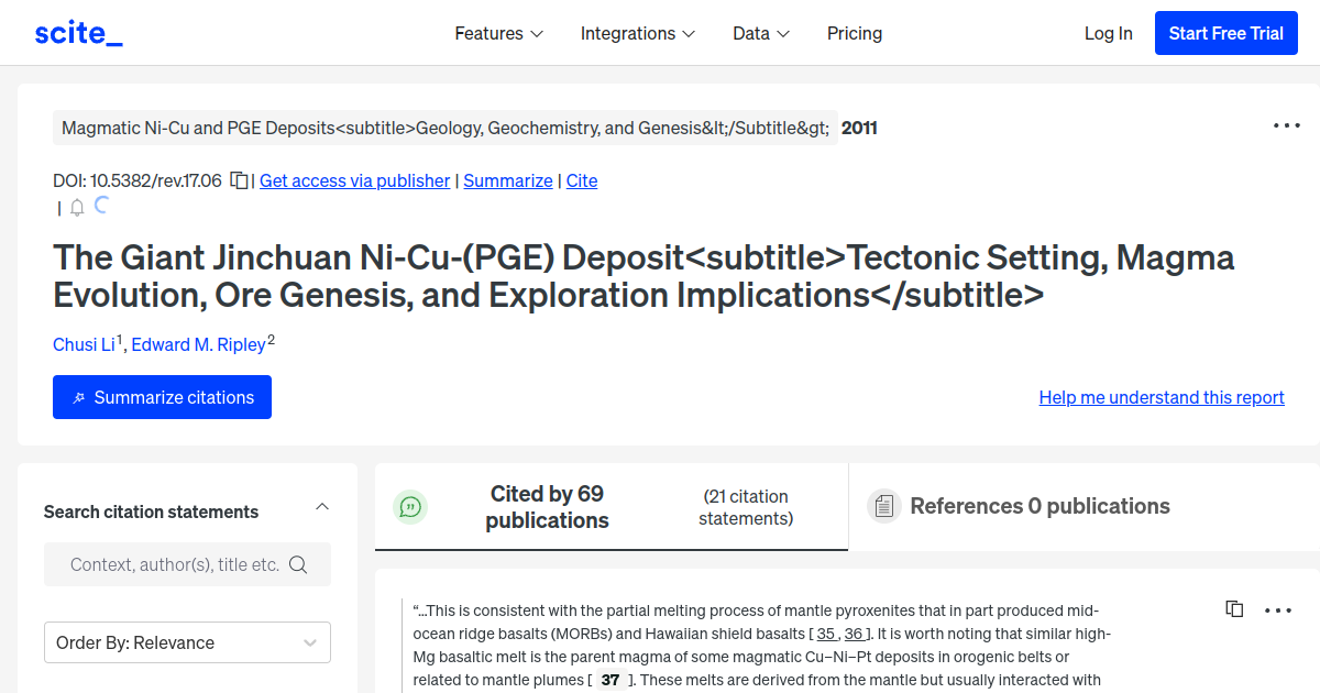 The Giant Jinchuan Ni-Cu-(PGE) Deposit Tectonic Setting, Magma ...