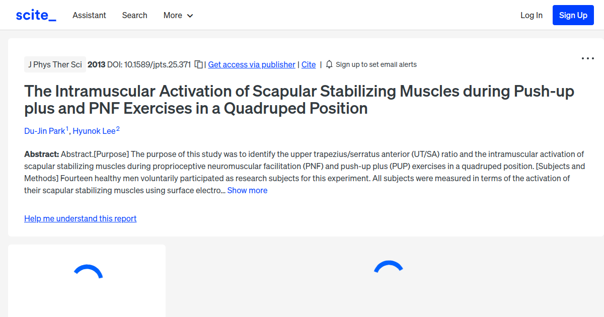 The Intramuscular Activation of Scapular Stabilizing Muscles during ...