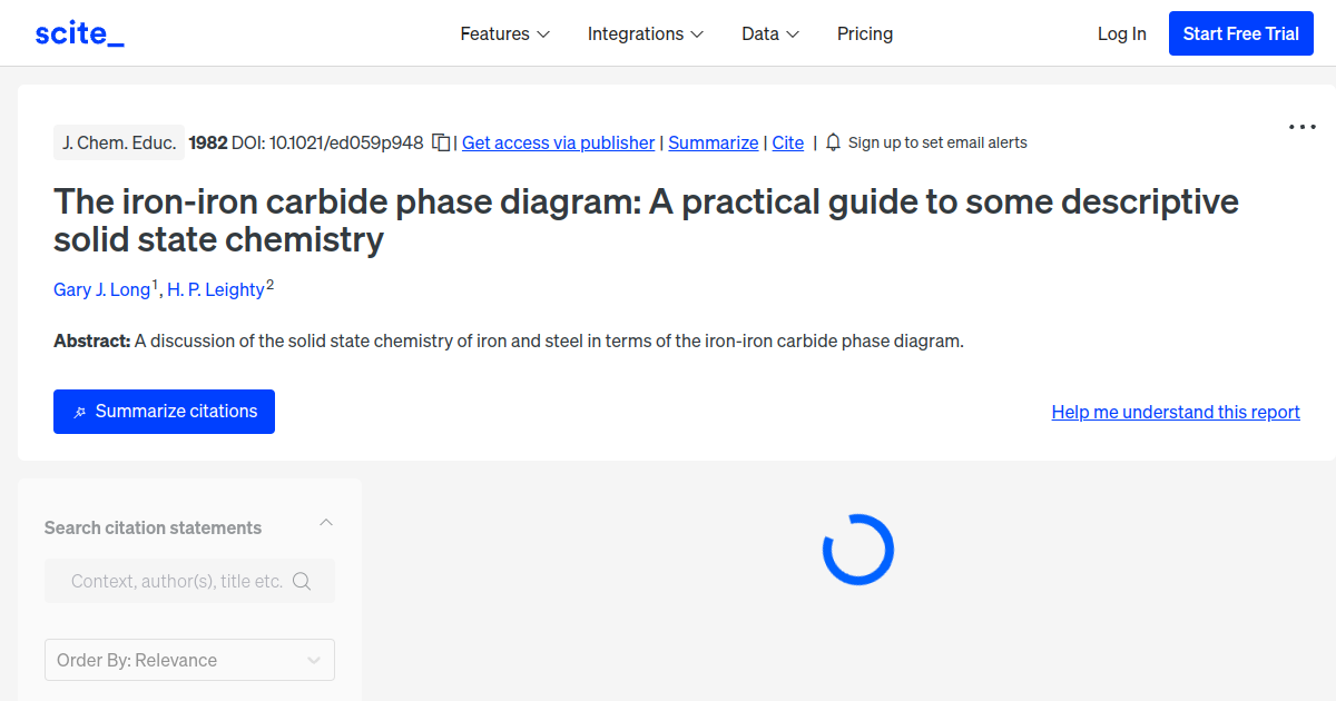 [citation report] The iron-iron carbide phase diagram: A practical ...