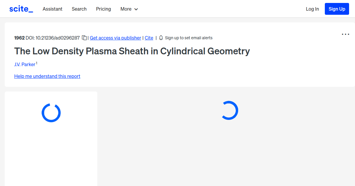 The Low Density Plasma Sheath in Cylindrical Geometry - [scite report]