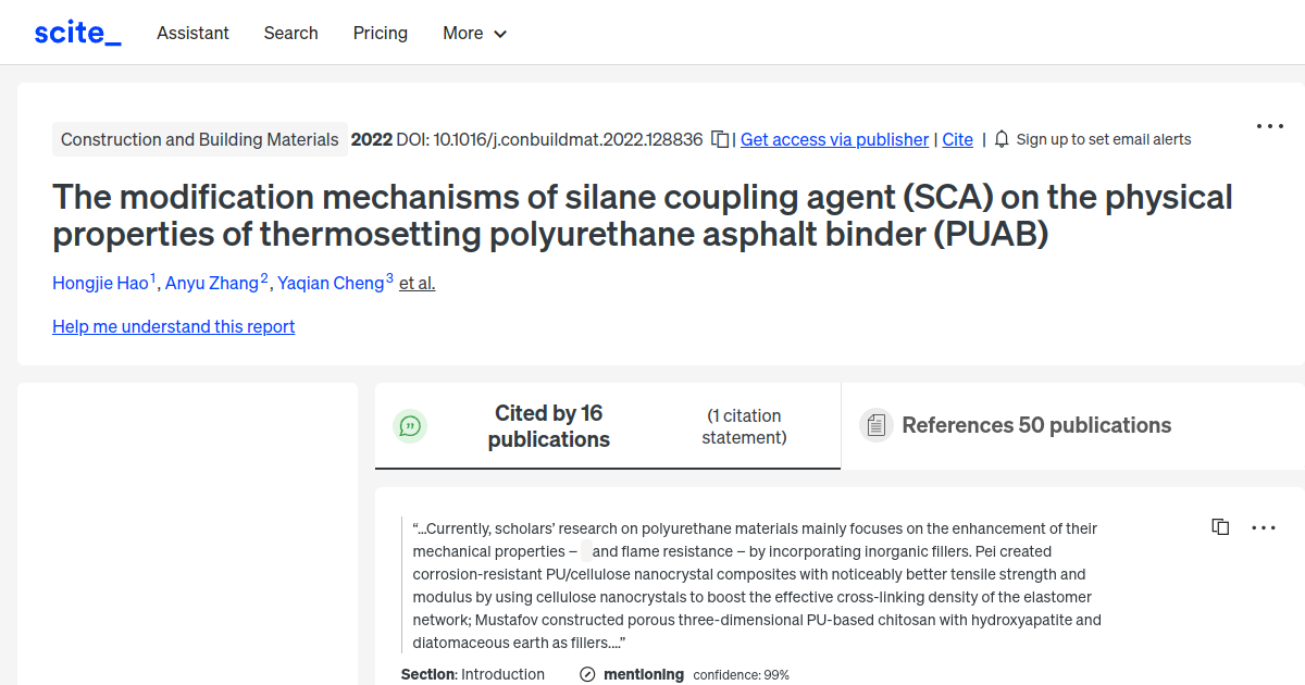 The modification mechanisms of silane coupling agent (SCA) on the ...