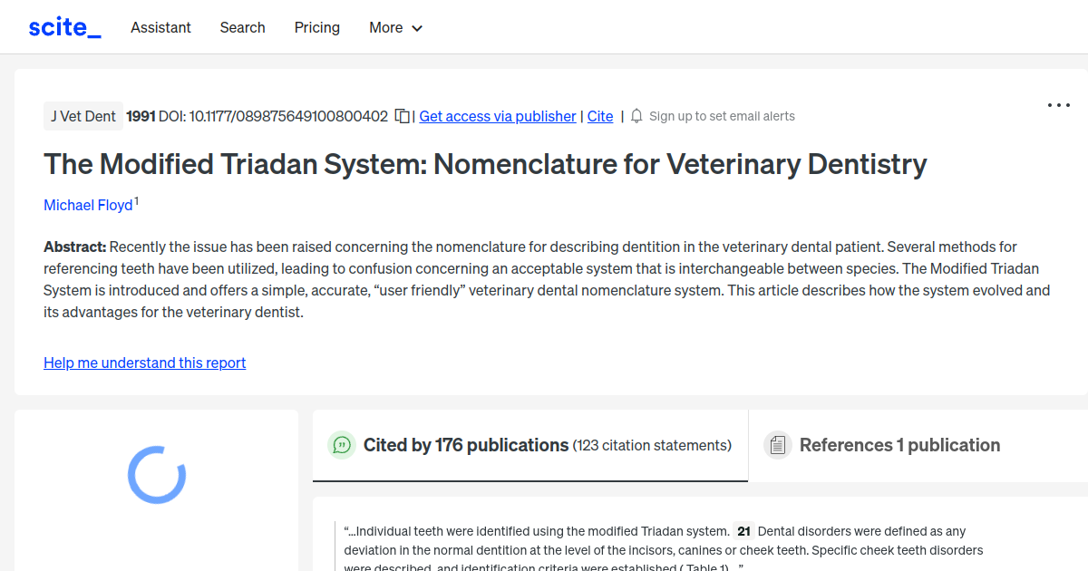 The Modified Triadan System: Nomenclature for Veterinary Dentistry ...