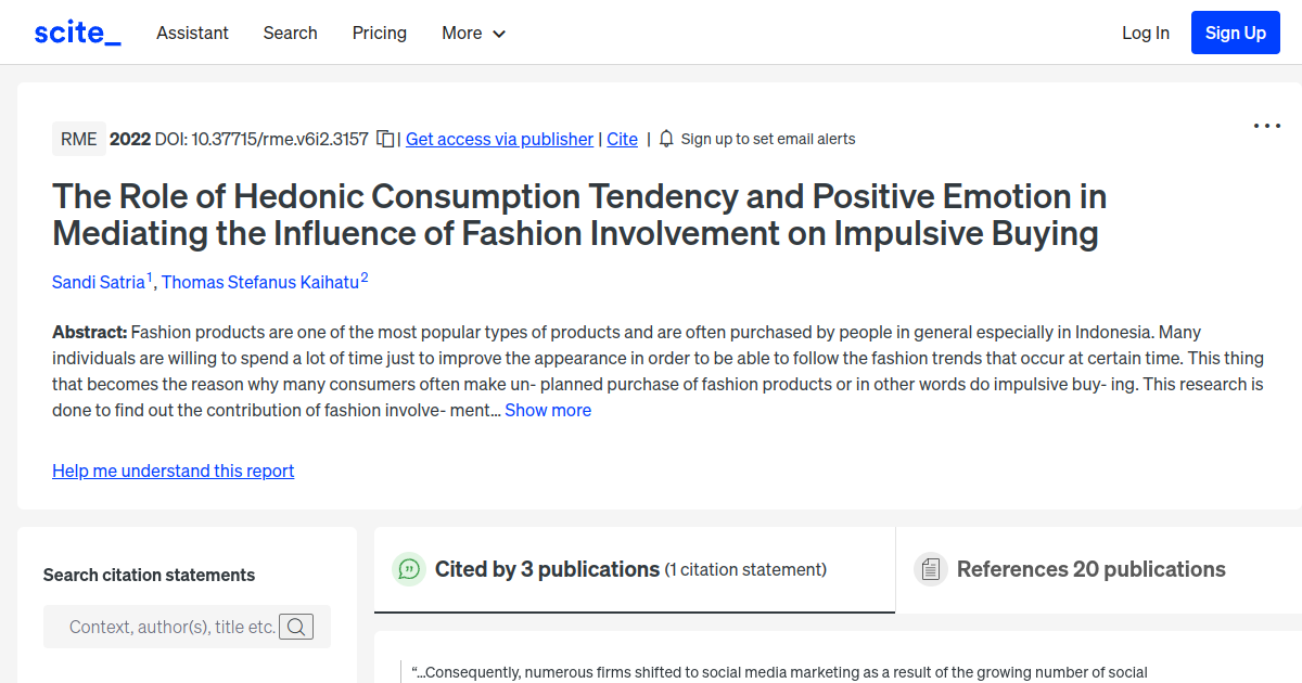 The Role of Hedonic Consumption Tendency and Positive Emotion in ...