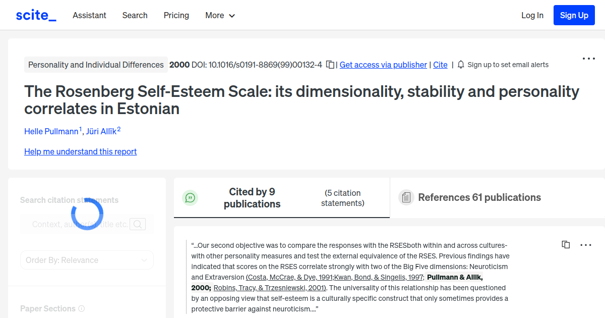 The Rosenberg Self-Esteem Scale: its dimensionality, stability and ...