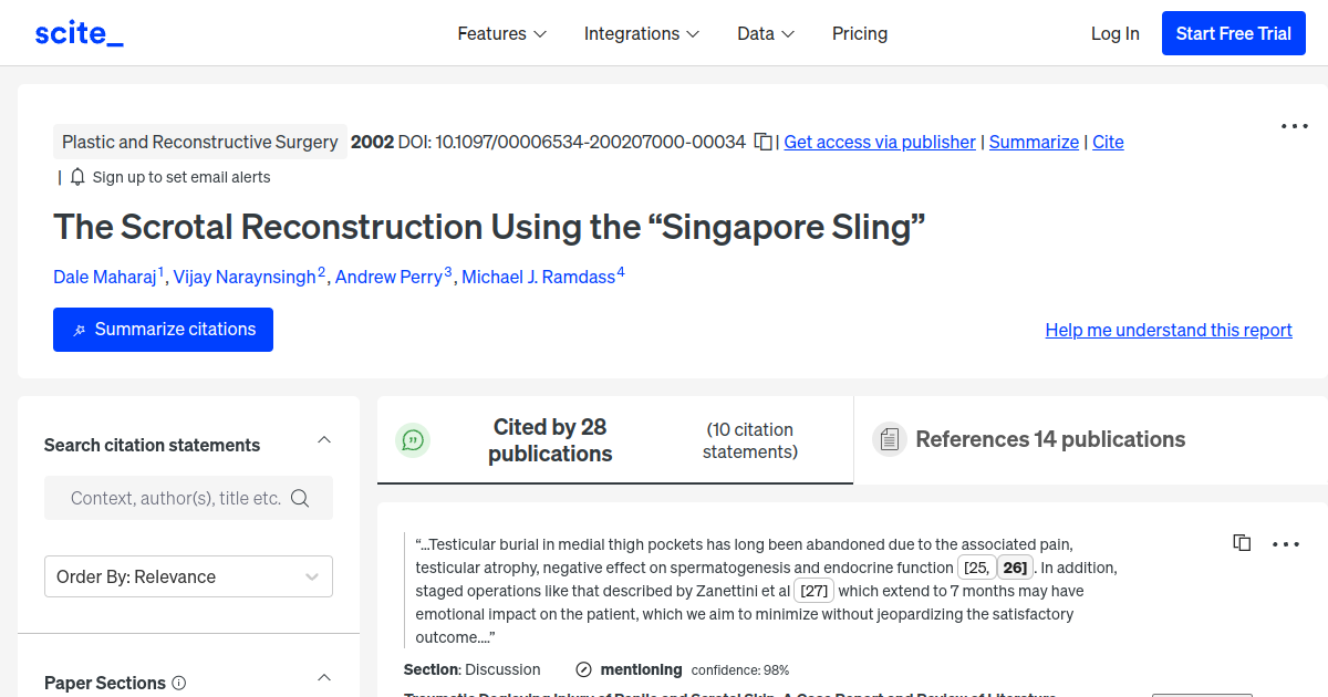 The Scrotal Reconstruction Using the “Singapore Sling”