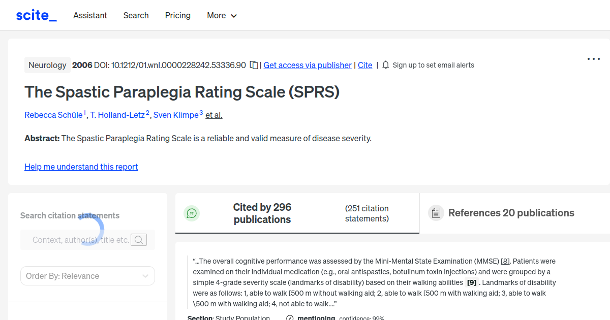 The Spastic Paraplegia Rating Scale (SPRS): A reliable and valid ...