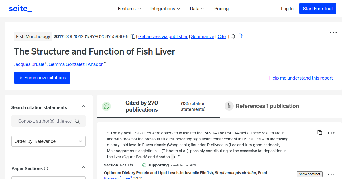 The Structure and Function of Fish Liver - [scite report]