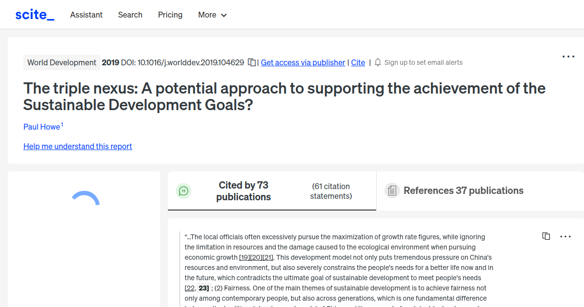 The triple nexus: A potential approach to supporting the achievement of ...