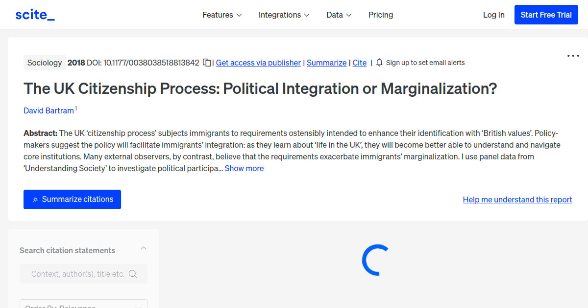 The UK Citizenship Process: Political Integration or Marginalization ...