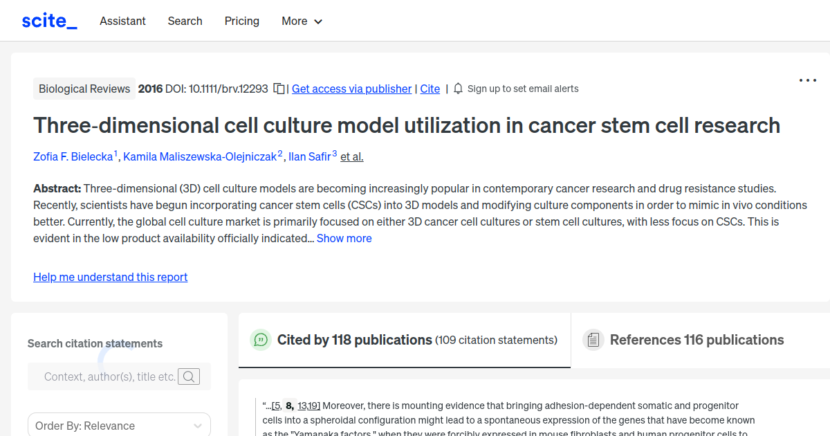 Three‐dimensional cell culture model utilization in cancer stem cell ...