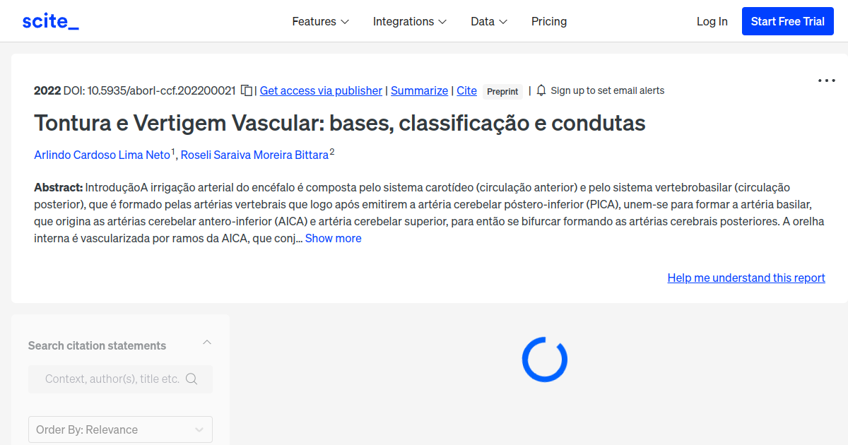 Tontura e Vertigem Vascular: bases, classificação e condutas - [scite ...