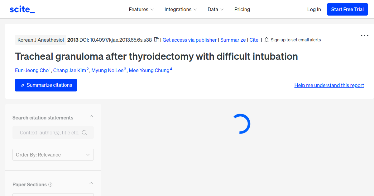 Tracheal granuloma after thyroidectomy with difficult intubation