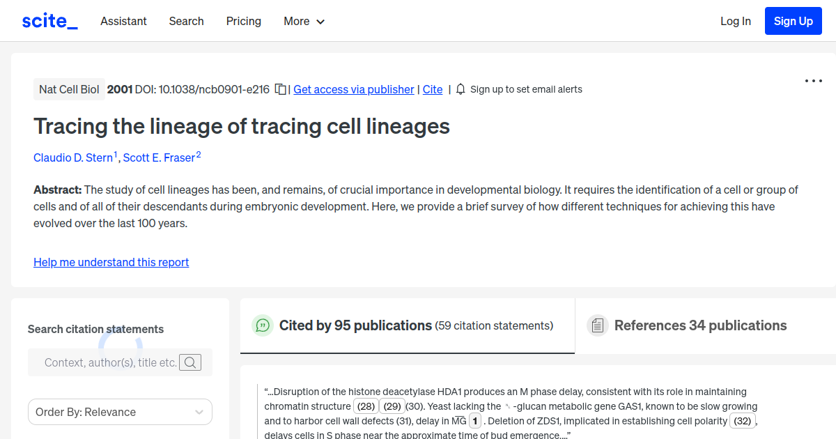 Tracing the lineage of tracing cell lineages - [scite report]