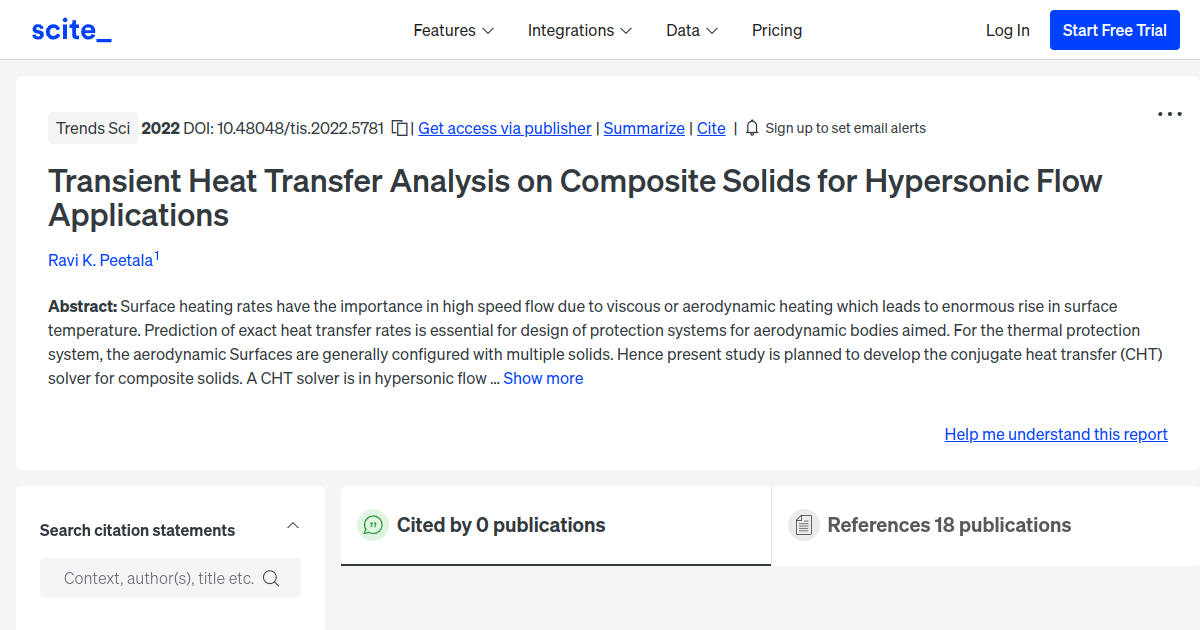 Transient Heat Transfer Analysis on Composite Solids for Hypersonic ...