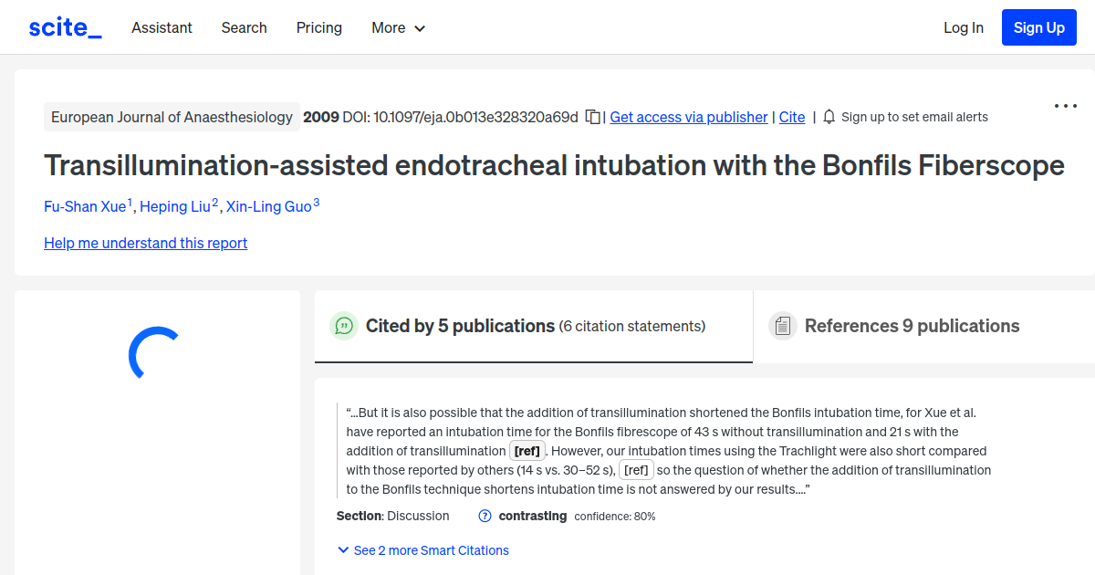 Transillumination-assisted endotracheal intubation with the Bonfils ...