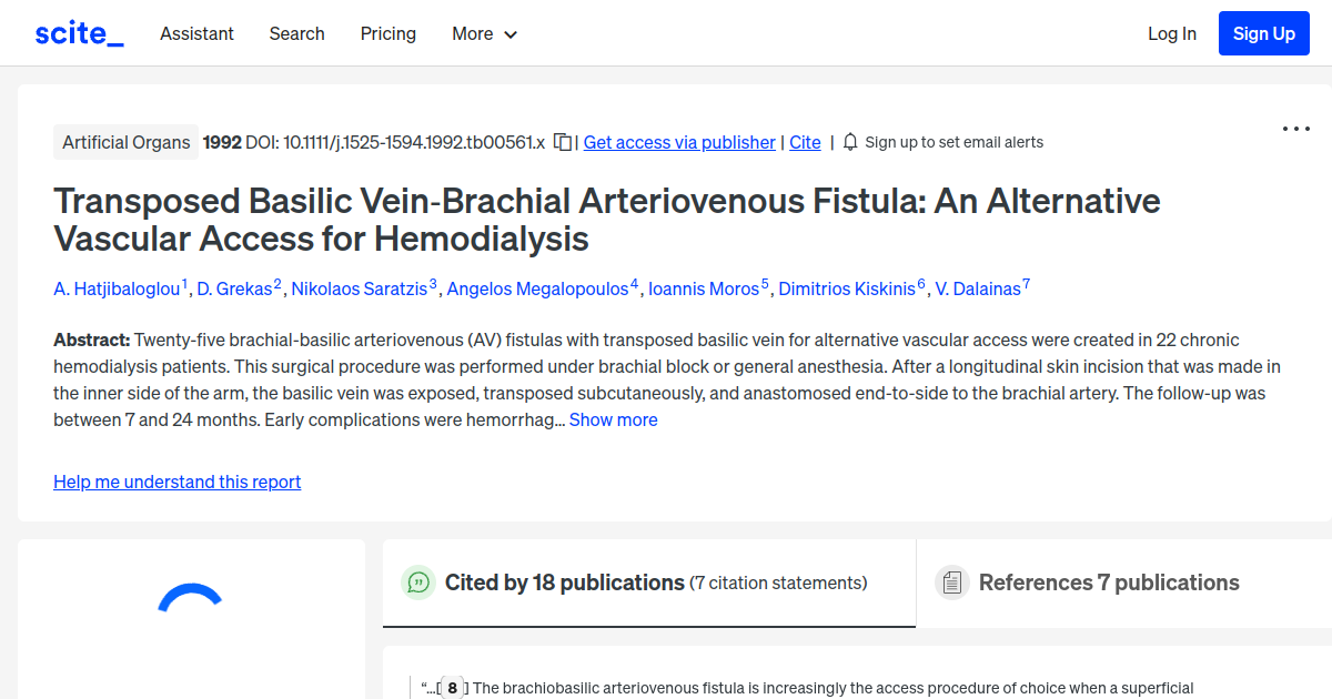 Transposed Basilic Vein-Brachial Arteriovenous Fistula: An Alternative ...