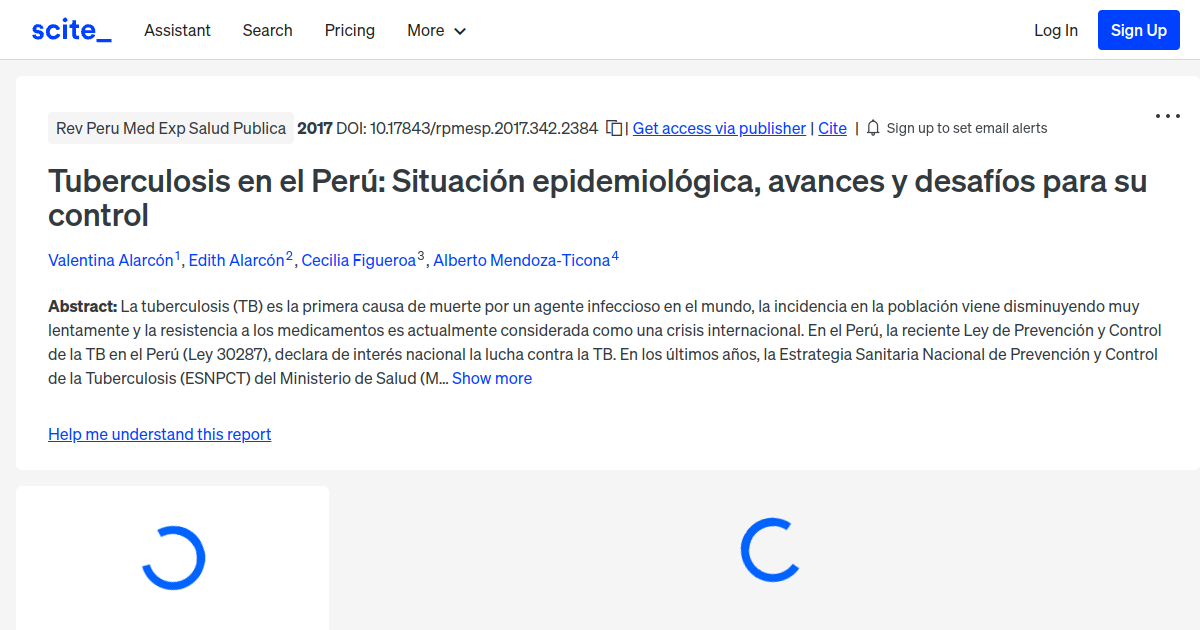 Tuberculosis en el Perú: Situación epidemiológica, avances y desafíos ...