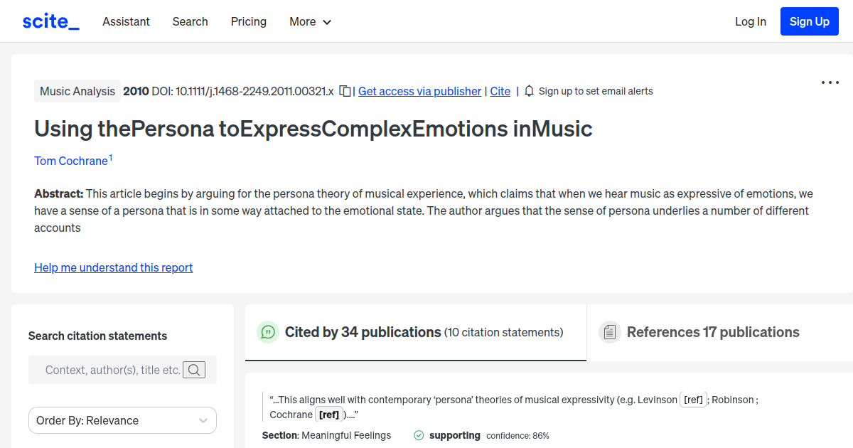 U sing the P ersona to E xpress C omplex E motions in M usic - [scite ...