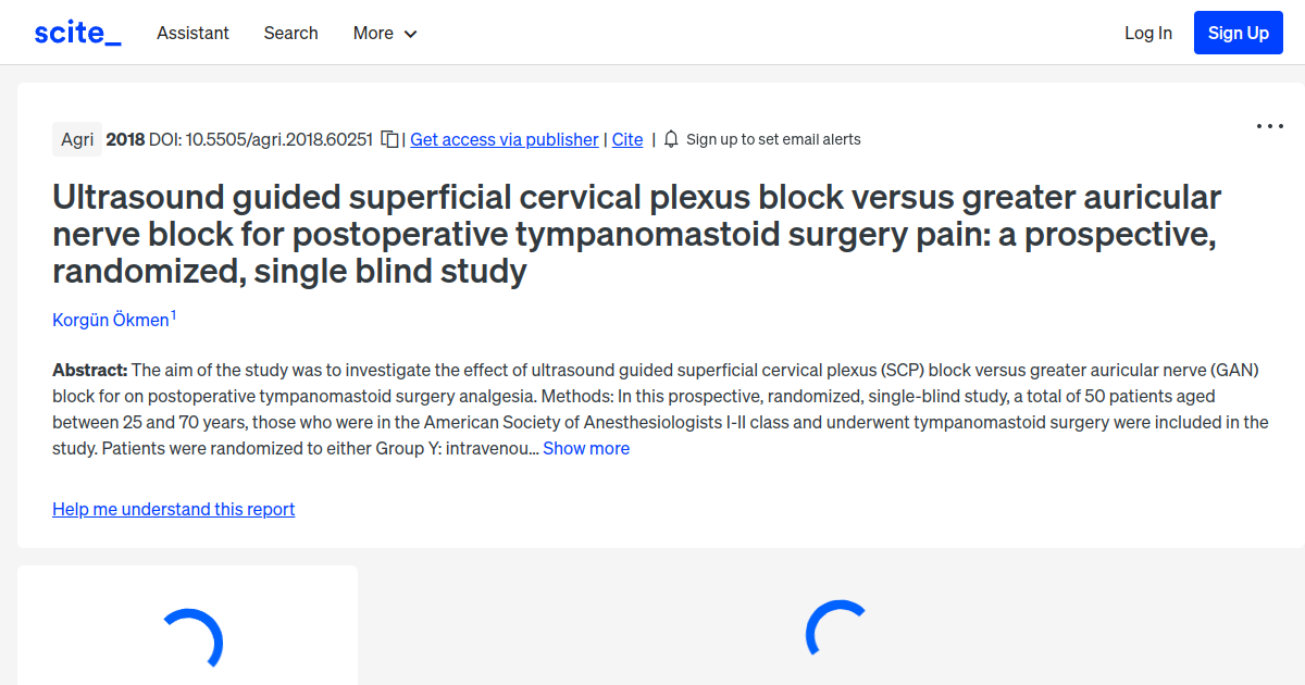 Ultrasound guided superficial cervical plexus block versus greater ...