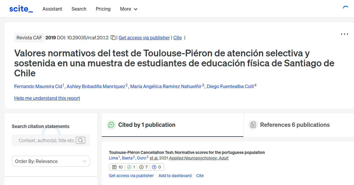 Valores normativos del test de Toulouse-Piéron de atención selectiva y ...