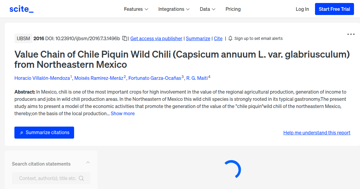 Value Chain of Chile Piquin Wild Chili (Capsicum annuum L. var ...