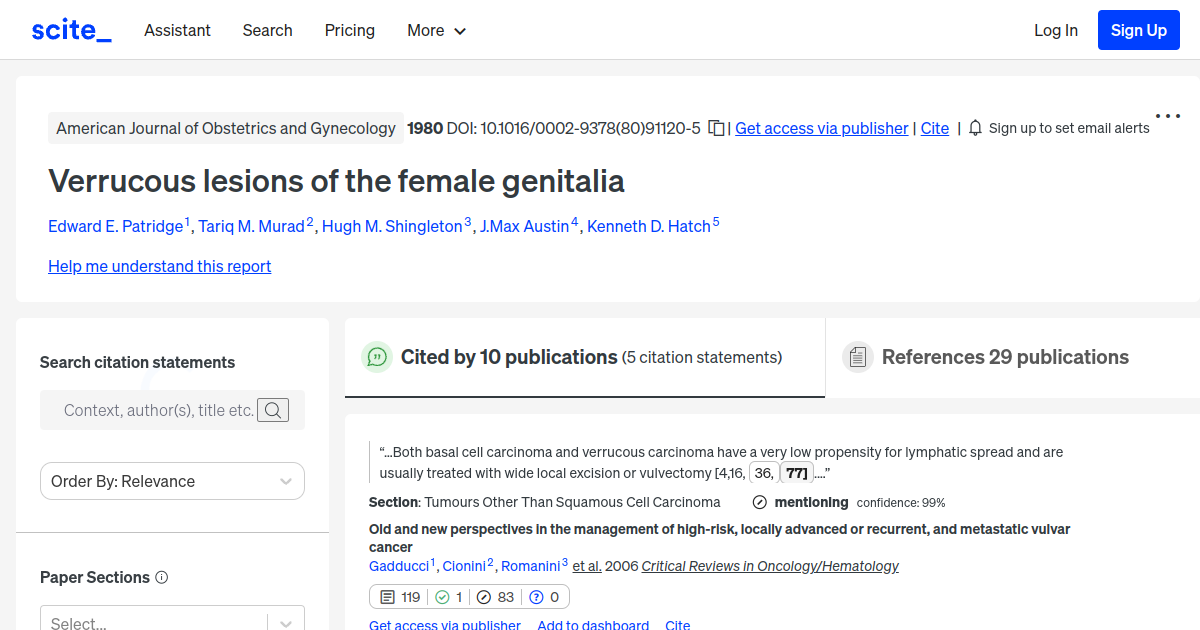Verrucous lesions of the female genitalia