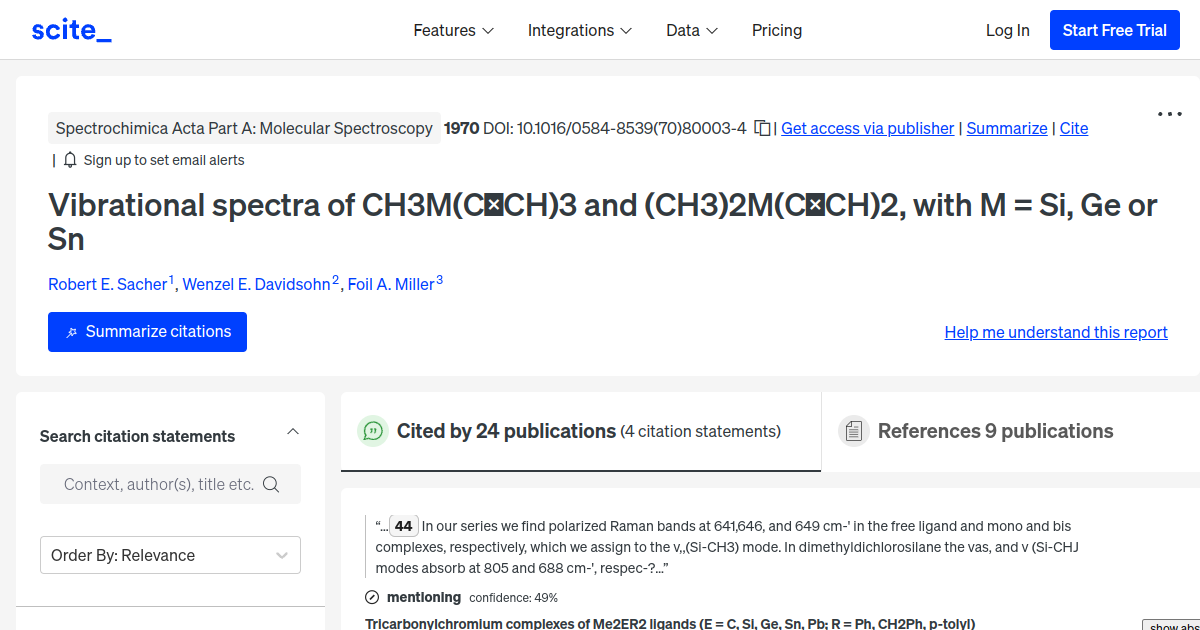 Vibrational spectra of CH3M(C CH)3 and (CH3)2M(C CH)2, with M = Si, Ge ...