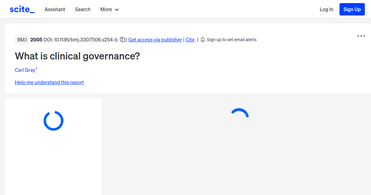 What is clinical governance? - [scite report]