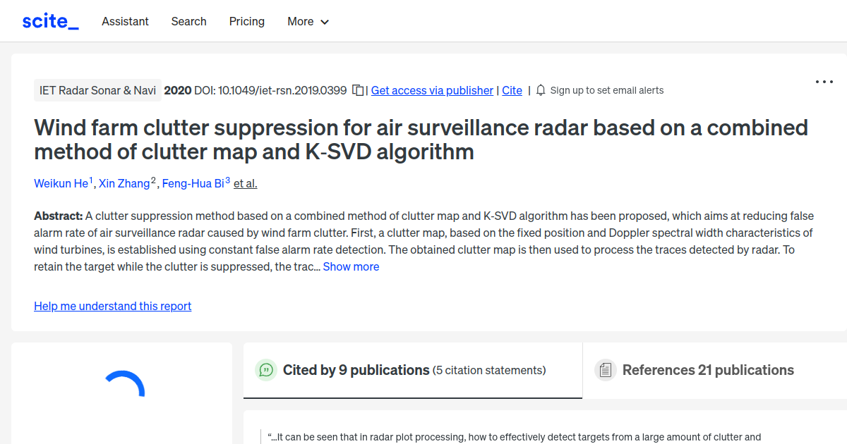 Wind farm clutter suppression for air surveillance radar based on a ...