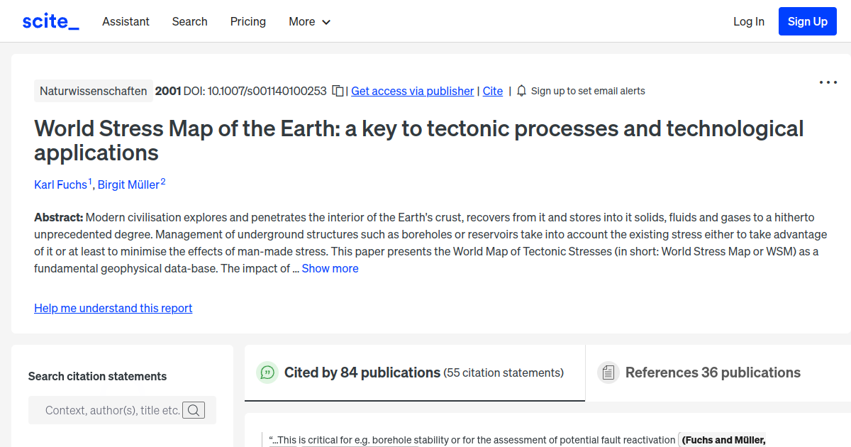 World Stress Map of the Earth: a key to tectonic processes and ...