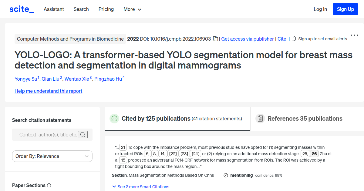 YOLO-LOGO: A transformer-based YOLO segmentation model for breast mass ...