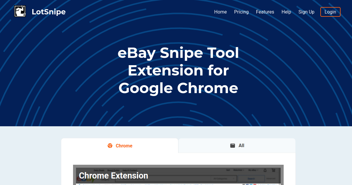 eBay Snipe Tool Extension for Google Chrome - LotSnipe