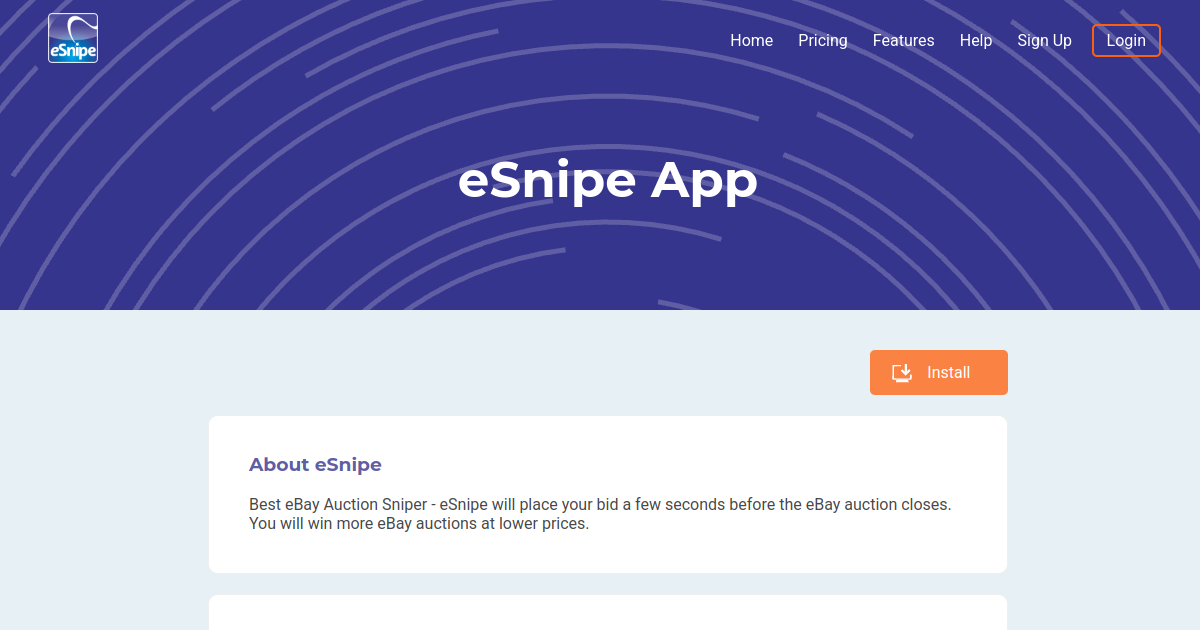 Install App - eSnipe